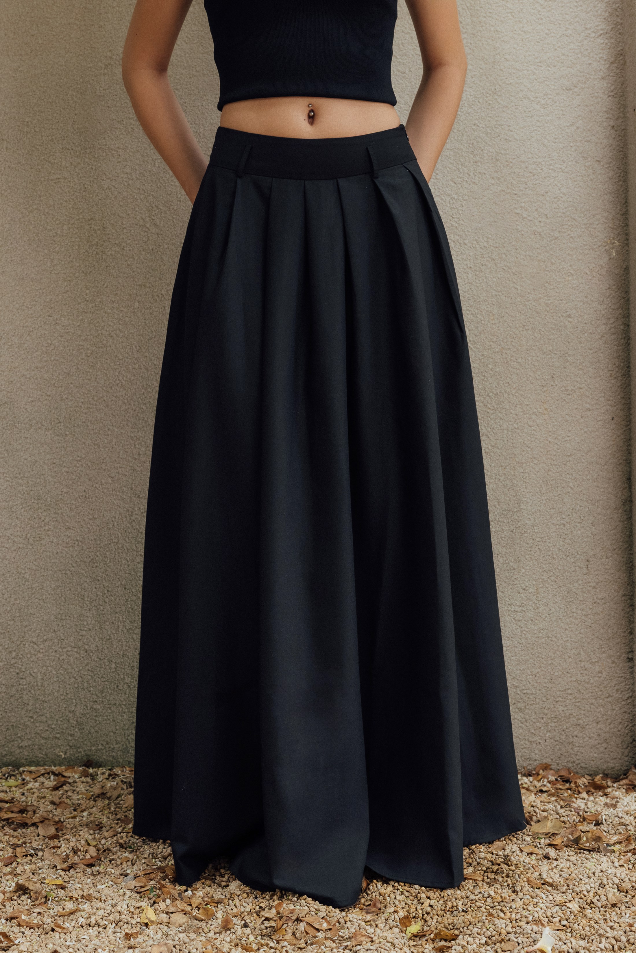 寬百褶落地傘裙 ｜ nagumo miyuki