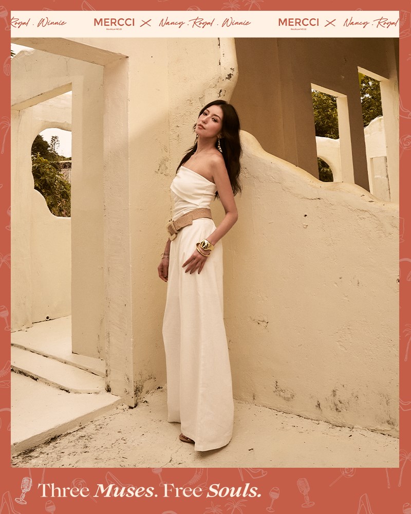 Mercci22-顯瘦仿麻大寬褲(Nancy聯名款) ｜ UR LIVING