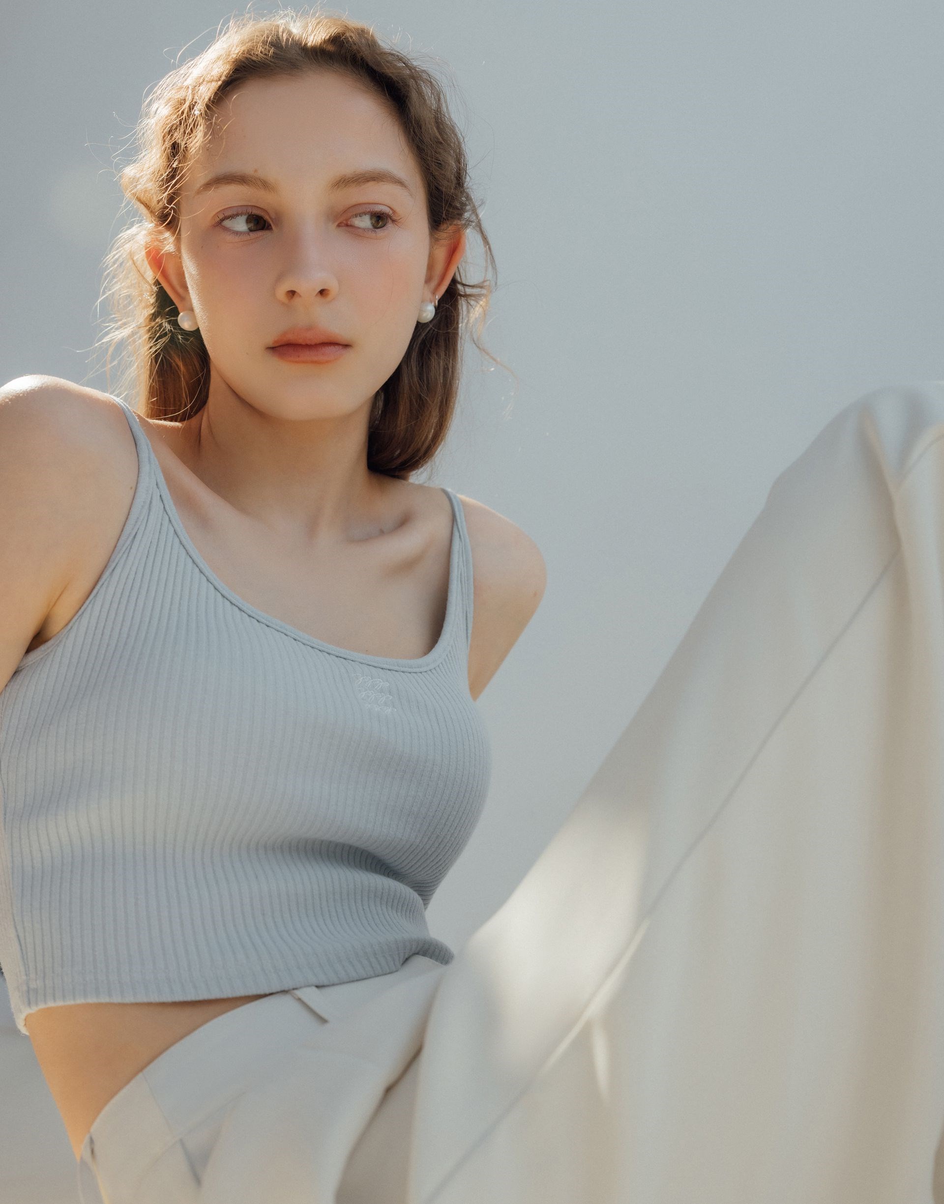 PAZZO-品牌刺繡坑紋細肩BRA TOP ｜ UR LIVING